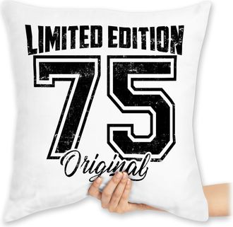 Shirtracer Kissen 40x40 Zierkissen - 50. Geburtstag - Limited Edition 1975 Original Schwarz Vintage Fünfzigster - 40 x 40 cm - Weiß - geschenke zum 50 50th 1974 