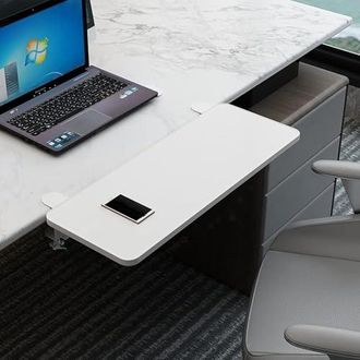 Generic Rallonge de Bureau, Plateau de Clavier Pliable, Conception Ergonomique, sans per&ccedil;age, Facile &agrave; Assembler, se Fixe sur laccoudoir de lordinateur.(White