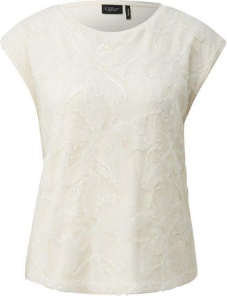 s.Oliver Kurzarmshirt T-Shirt &Auml;rmelloses Blusenshirt mit floralem Mesh-Layer