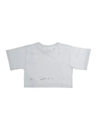 Maison Margiela Boys Crew Neck T-Shirt White Cotton T-Shirts And Polos