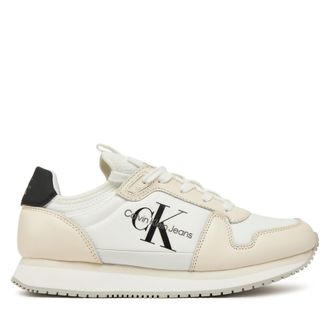 Calvin Klein Jeans Sneakers Calvin Klein Jeans Runner Sock Laceup Ml Lth YW0YW01616 Creme