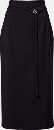 Sportmax High-Rise-Midirock aus Schurwolle