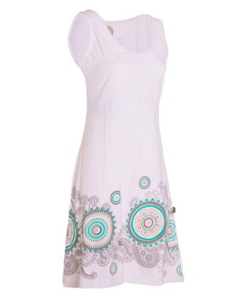 vishes Sommerkleid Damen Hippie Mandala Print Tr&auml;gerkleid Baumwolle Alternative Mode, Boho, Hippie, Ethno, Festival