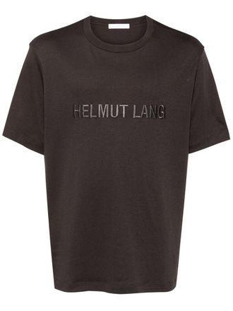 Helmut Lang t-shirt à logo brodé - Marron
