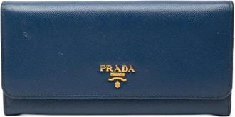 Prada Portefeuille Vintage Pre-owned - Femme - Pre-owned - Bleu - Taille: ONE Size