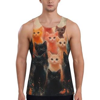 Generic D&eacute;bardeur respirant &agrave; s&eacute;chage rapide sans manches pour homme pour entra&icirc;nement &agrave; la plage S &agrave; 4XL, Chat mignon 20, 4XL