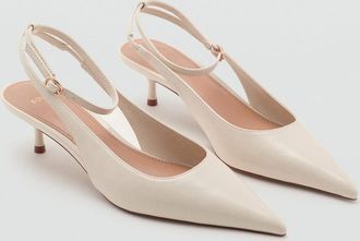 Mango Chaussures pointues talon kitten heel beige - Femme - 35 - MANGO