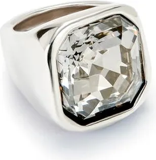 Uno De 50 UNOde50 Bague en plaqu&eacute; argent sterling, Design g&eacute;om&eacute;trique avec cristal blanc, Bijoux espagnols faits &agrave; la main