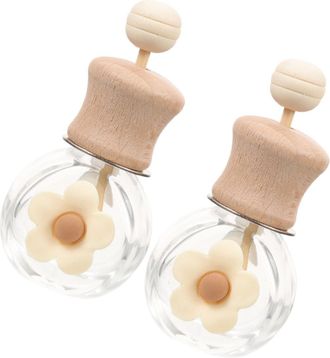 Lurrose 2 ST&Uuml;CK Auto Aromatherapie Diffuser Flaschen Milchtee Farbe Wiederverwendbar Dekorativ f&uuml;r &Auml;therische &Ouml;le L&uuml;ftungsklipp Vent Clip Kreative Auto Innend