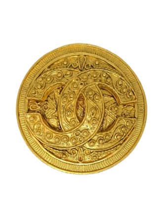 Chanel broche médaillon à logo CC (1994) - Or