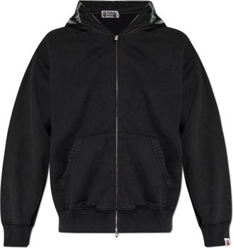 A Bathing Ape A Bathing Ape, Homme, Sweatshirts et sweats &agrave; capuche, Noir, Taille: 2XL Garment Dye Shark Relaxed Fit Full Zip Sweat &agrave; capuche