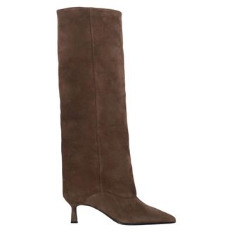 Estro & Luminara Velours kniehohe Stiefel - - Shoes - Damen - Braun - 38 EU