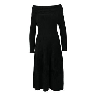 Antonino Valenti Femme, Robes, Noir, Taille: 38 FR Robe longue en chenille, encolure bateau