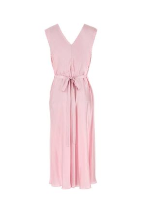 Prada Womens Pink Satin Dress Rosa Exterior: Silk Abiti