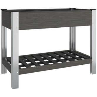 vidaXL Garten-Hochbeet mit Ablage Grau 100x50x75 cm WPC vidaXL