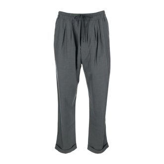 Tom Ford Homme, Pantalons, Gris, Taille: W34 Pantalon Gris avec Taille Élastiquée et Détails en Soie