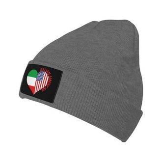 Generic Drapeau Italo-Am&eacute;ricain Femme Homme Bonnet De Trawler Doux Bonnets Hiver Coupe-Vent Bonnets Tricot&eacute; pour Casque Moto Le Quotidien Ski