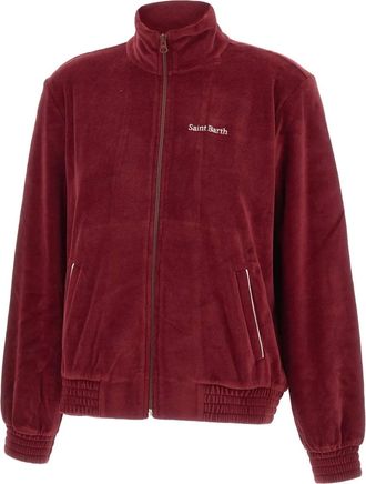 MC2 Saint Barth sweat zippé Miriam Chenille à logo brodé - Rouge