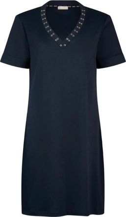 Liu Jo Femme, Robes, Bleu, Taille: 40 FR Short Dress With Decorative Eyelets