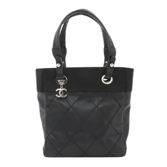 Chanel Sac cabas vintage Pre-owned en toile - Femme - Pre-owned - Noir - Taille: ONE Size