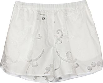 Semicouture Femme, Shorts, Blanc, Taille: 40 FR Embroidered Poplin Shorts