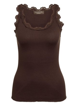 Rosemunde Seidentop Babette Mit Spitze braun