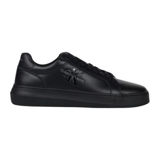 Calvin Klein Jeans Homme, Chaussures, Noir, Taille: 44 EU Baskets Monogramme Logo Cuir Tissu Caoutchouc