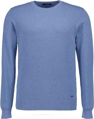 Ragman Herren Pullover blau Baumwolle unifarben