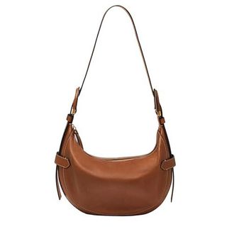 Fossil Harwell Sac à main en cuir Hobo pour femme, marron, Taille unique