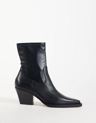 Dolce Vita Rutger Western Mid-Ankle-Boots aus schwarzem Leder