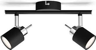 Philips Meranti Deckenspots (35 W), elegante Deckenleuchte mit 2 flexiblen Spots, GU10 Leuchte ohne Leuchtmittel, schwarz