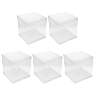 Cabilock 5pcs Geschenkbox Durchsichtig Mit Basis, Wiederverwendbar 8inch Tortenbox Tortenschachtel Transparent F&uuml;R Geburtstagstorten Und Desserts