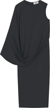 &Aacute;eron Lune draped-detail midi dress - Schwarz