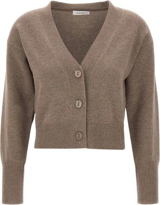 KANGRA Femme, Pulls, Brun, Taille: 40 FR Cardigan en Laine et Cachemire