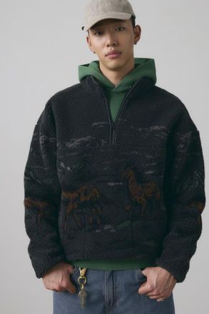 Levi's Idyllwild Sherpa-Sweatshirt zum Dr&uuml;berziehen - Herren - Schwarz / Schwarz