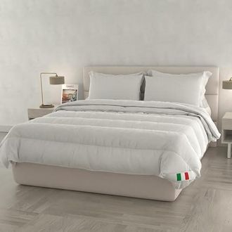 Italian Bed Linen Prestige Steppdecke, 4 Jahreszeiten, hergestellt in Italien, Wei&szlig;, 250 x 200 cm
