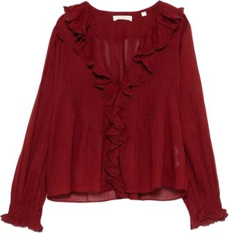 Dôen Hardy Bluse mit Rüschen - Rot