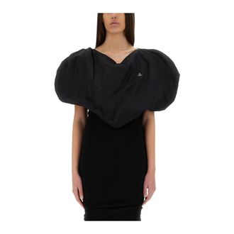 Vivienne Westwood Femme, Blouses et Chemises, Noir, Taille: 38 FR Sculptural Puffed Sleeve Draped Top