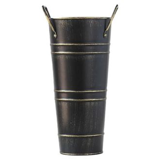 Generico Porte-parapluie en métal avec poignée, seau pour parapluie vintage, vase décoratif, seau à fleurs, maison, boîte de rangement pour salon