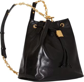Balmain Unisex Backpack Pulse Convertible Leather Black Calf Backpacks