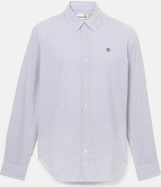 Timberland Lang&auml;rmeliges, gestreiftes Seersucker-Hemd f&uuml;r Herren in Blau, Herren, Blau, Gr&ouml;&szlig;e