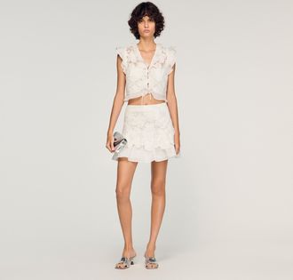 Sandro Kurzer Rock aus Guipure