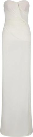 Blumarine Jersey Long Dress - - Dresses - Damen - Wei&szlig; - M