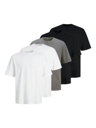 Jack & Jones Kurzarmshirt JJHUGO LOOSE TEE SS CREW NECK 5PK MP (Packung, 5-tlg) Baumwolle, loose fit