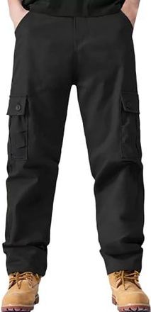 Generic Pantalon cargo dhiver doubl&eacute; en polaire pour homme, pantalon de travail &eacute;pais et chaud avec 6 poches pour lext&eacute;rieur, la course &agrave; pied, la randonn&eacute;e, 