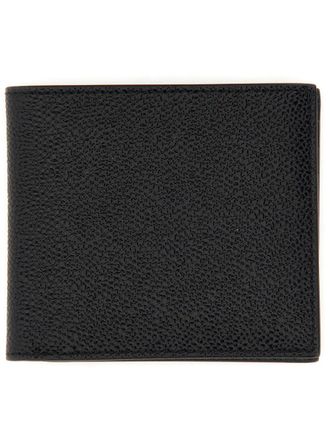 Thom Browne Full-Grain Calf Leather Bi-Fold Wallet - Black