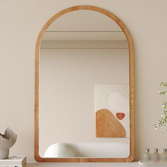 Generic Wandspiegel, Gew&ouml;lbter Wandspiegel for Badezimmer, 45x60 cm Bogen Badezimmerspiegel Mit Metallrahmen, Gold Kosmetikspiegel Dekor for Kaminsims, Eingan