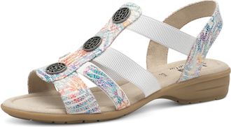 Jana Damen Sandalen flach Sommer Vegan, Mehrfarbig (Flower Multi), 41 EU