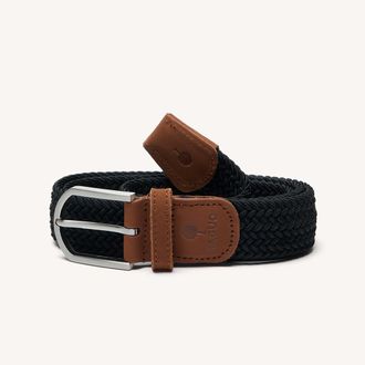 Faguo Ceinture tress&eacute;e noir et camel