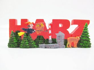 Generic Harz Hexe Brocken Poly Magnet Germany Souvenir Luchs Wald Neu